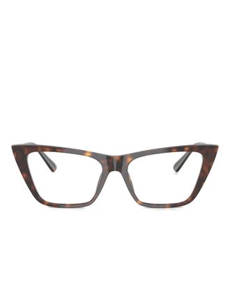 Jimmy Choo Eyewear JC3025 Cat-Eye-Brille in Schildpattoptik - Braun
