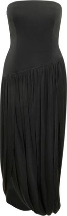 Ferragamo Femme, Robes, Noir, Taille: 36 FR Long Strapless Draped Dress