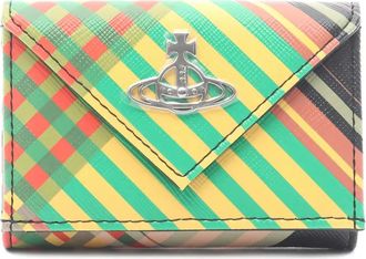 Vivienne Westwood portefeuille pliant à motif tartan Envelope Orb (années 2020) - Vert