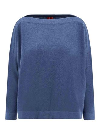 F CASHMERE Pull Col Rond - Bleu