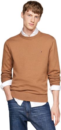 Tommy Hilfiger Herren Pullover Crew Neck Regular Fit, Beige (Safari Canvas), XXL