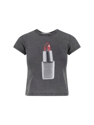 Alexander Wang Crop T-Shirt Lipstick