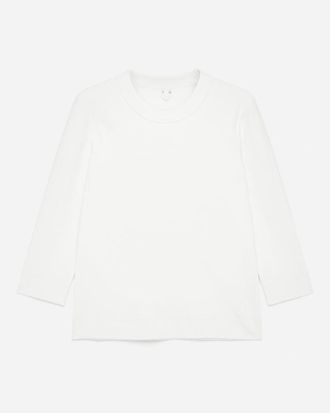 Arket Schmales Geripptes Shirt Mit 3/4-&Auml;rmeln -Wei&szlig;