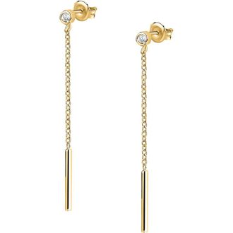 Cleor Boucles doreilles en argent 925/1000 et zircon