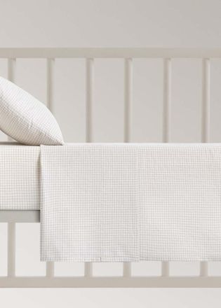 Mango Drap plat berceau fil teint en coton imprim&eacute; mini carreaux &eacute;cru - Home - 100x150cm - MANGO HOME