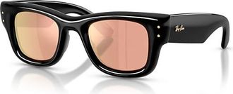 Ray-Ban Wayfarer Puffer Sonnenbrillen Schwarz Fassung Braun Glas 47-23