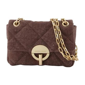 Vanessa Bruno Hobo Bags - Quilted Linen Nano Moon Shoulder Bag - Gr. unisize - in Braun - f&uuml;r Damen