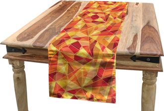 Abakuhaus Geometrisch Tischläufer, Mosaik Digital Stil, Esszimmer Küche Rechteckiger Dekorativer Tischläufer, 40 x 180 cm, Orange Paprika
