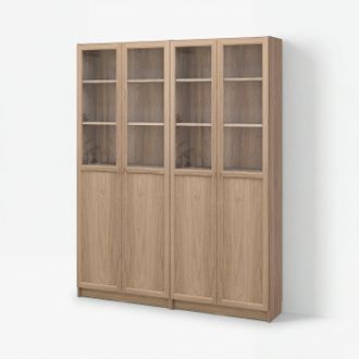 IKEA BILLY / OXBERG Regalkombi. mit Paneel-/Vitrt&uuml;ren