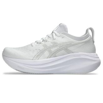 Asics Asics Chaussures de Course Gel-Nimbus 27 pour Femme, Blanc/Gris Glacier, 39.5 EU