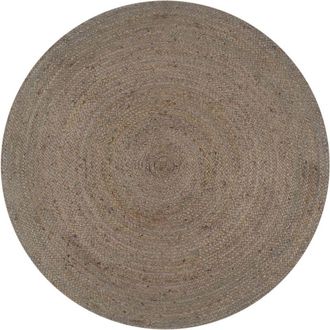 vidaXL Tapis fait &agrave; la main Jute Rond 150 cm Gris