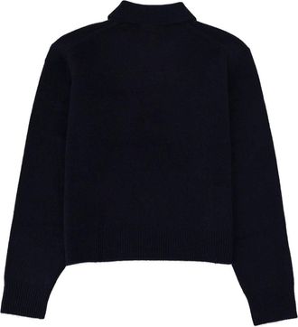 Sporty & Rich Cashmere-Wool Blend Polo Shirt - Blue