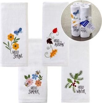 SKL Home Hello Seasons 4-teiliges 3D-Handtuch-Set