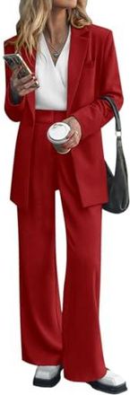 ORANDESIGNE Tailleur 2 Pi&egrave;ces Femme Ensemble Blazer et Pantalon Costume Formel Business Tenue de Travail Bureau Elegant Slim Fit Chic et Moderne Vetement Office O