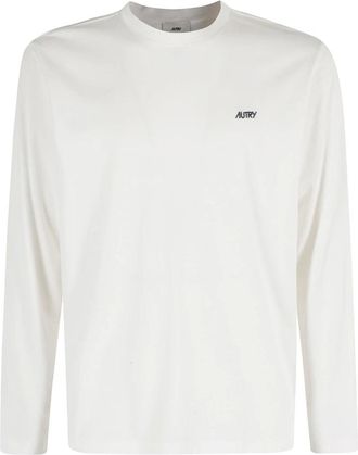 Autry Homme, Tops, Blanc, Taille: XS T-shirt à manches longues