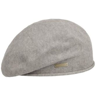 Seeberger Beret a Bord Roule Basque pour Femme (Taille Unique - Gris Clair)