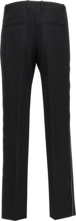 Off-white Logo-Embroidered Wool Trousers - Black