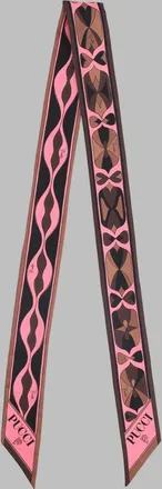 Emilio Pucci Geometric Print Silk Bandeau Scarf - Pink