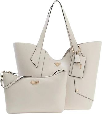 Guess Femme, Sacs, Beige, Taille: ONE Size Darcy Logo Shopper