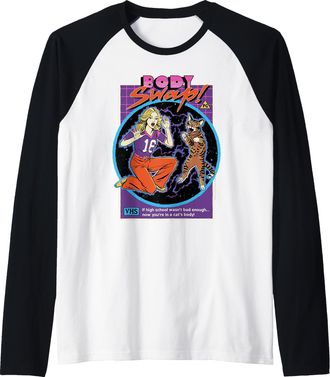Steven Rhodes Body Swap VHS Retro Vintage Funny Adult Cat Humor Raglan