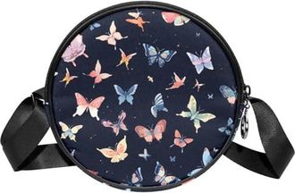 Generic Sac &agrave; bandouli&egrave;re rond pour femme, petit sac &agrave; bandouli&egrave;re avec fermeture &eacute;clair, bretelles r&eacute;glables, style d&eacute;contract&eacute;, pour femmes et filles