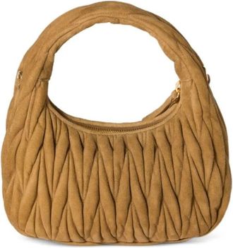 Miu Miu Hobo Bags - Quilted Crescent Bag With Padded Handle - Gr. unisize - in Braun - f&uuml;r Damen