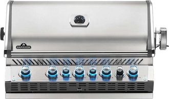 Napoleon Barbecue gaz encastrable Prestige Pro 665 inox 4 brûleurs + Sizzle Zone + brûleur arrière + Fumage Napoleon