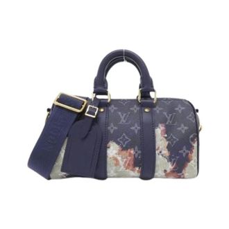Louis Vuitton unisex, Pre-owned, Bleu, Taille: ONE Size Pre-owned Monogram Bleach Keepall Bandouliere Boston Bag