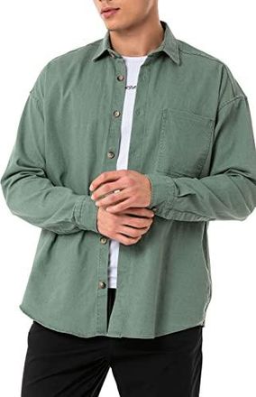Red Bridge Redbridge Chemise en jean de qualité supérieure - Manches longues - Oversized, kaki, XL