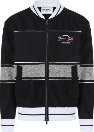 Iceberg Homme, Pulls, Noir, Taille: M Veste en maille jacquard