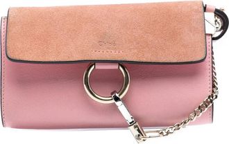 Chlo&eacute; Hobo Bags - Mini Calfskin and Suede Faye Chain Crossbody - Gr. unisize - in Gold - f&uuml;r Damen