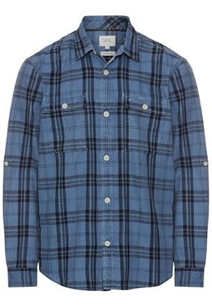 Camel Active Chemise &agrave; Carreaux pour Homme en Pur Coton, Bleu, XXL