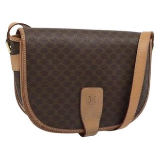 Celine Pre-owned Vintage Macadam Canvas Shoulder Bag - Femme - Pre-owned - Brun - Taille: ONE Size
