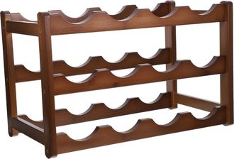 Valiclud Weinregal Dreistöckig Flaschenhalter Schmal Stehend mit Rundem Rand Rustikal für Küche Bar Wohnzimmer Weinflaschen Organizer