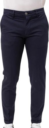 Re-hash Homme, Pantalons, Bleu, Taille: W30 Mucha Chinos Risvolto