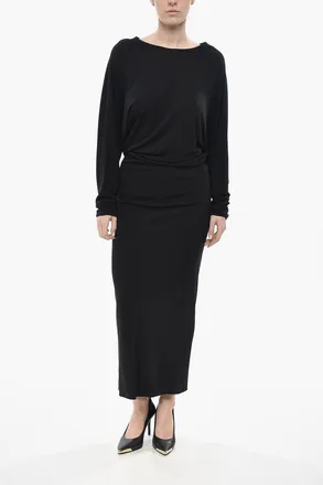 Khaite Kleid mit offenem R&uuml;cken und Fledermaus&auml;rmeln Khaite