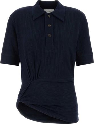 Victoria Beckham Femme, Tops, Bleu, Taille: 38 FR Twist Detail Polo Top
