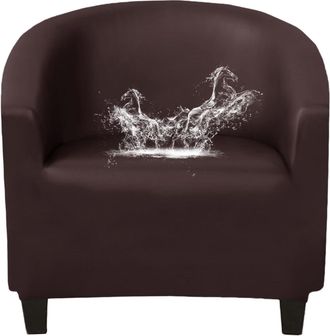 Generic Hoch Elastischer Leder-Sesselbezug, Ölfest Wasserfeste Clubsessel-Schonbezüge mit Elastischem Boden, rutschfest Bezug für Wannensessel für Wohnzimmer 