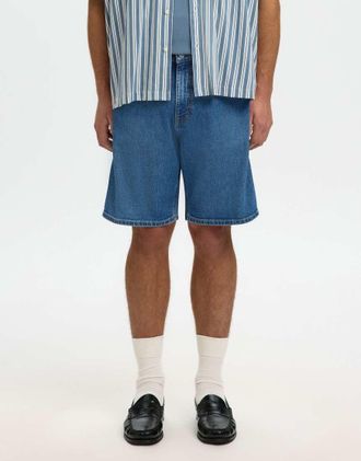 Selected Jeansshorts in Mittelblau