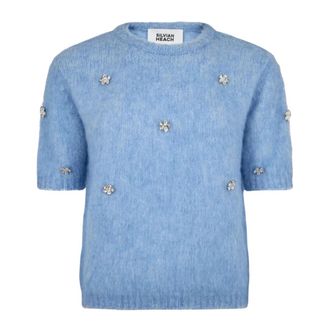 Silvian Heach Fluffy Sweater - - Knitwear - Damen - Blau - L