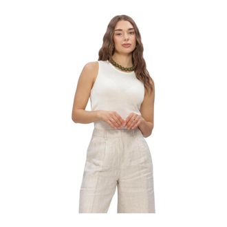 Selected Slfmoon Sus SL Stricktop - - Tops - Damen - Wei&szlig; - L