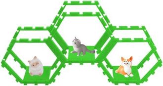 Generico Pruojhw Supports D Exposition | &Eacute;l&eacute;vateur Hexagonal 3 Pi&egrave;ces,Vitrine dExposition pour Figurines,pour L Assemblage Le Rangement La Table De Salon Les O