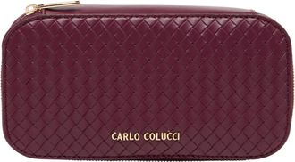 Carlo Colucci Femme, Sacs, Rouge, Taille: ONE Size Trousse de Toilette Tress&eacute;e