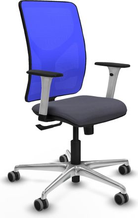 Piqueras y Crespo Schreibtischstuhl aus Stoff mit wei&szlig;en und schwarzen Armlehnen, h&ouml;henverstellbare Lendenwirbelst&uuml;tze, ausgestattet mit 3 Positionen und Schneideschaum