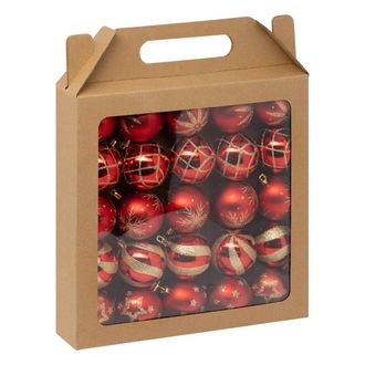 F&eacute;&eacute;ric Lights & Christmas ATMOSPHERA CREATEUR DINTERIEUR Christbaumkugeln Colorama de No&euml;l 25er-Set aus recyceltem Kunststoff D 6 cm rot wei&szlig;