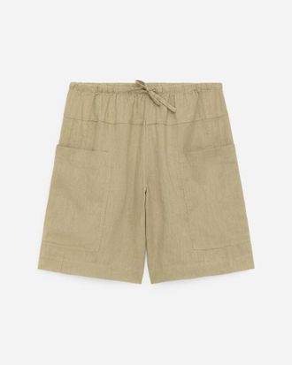 Arket Leinen-Shorts -Gr&uuml;n
