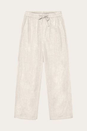 Knowledge Cotton Apparel Damen vegan Hose Posey Wide Satin Egret Wei&Atilde;Y