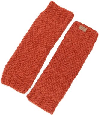 Guru Shop Wollstulpen mit Perlmuster, Strickstulpen aus Nepal, Beinstulpen - Rostorange, Herren/Damen, Synthetisch
