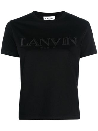 Lanvin t-shirt en coton à logo - Noir
