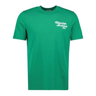 Moncler Homme, Tops, Vert, Taille: L T-shirt logo brod&eacute;, Printemps-&Eacute;t&eacute; 2025